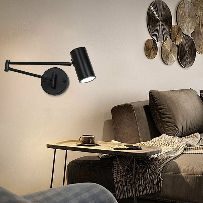Современный регулируемый поворотный светодиодный настенный светильник с длинной рукояткой, бытовой прикроватный