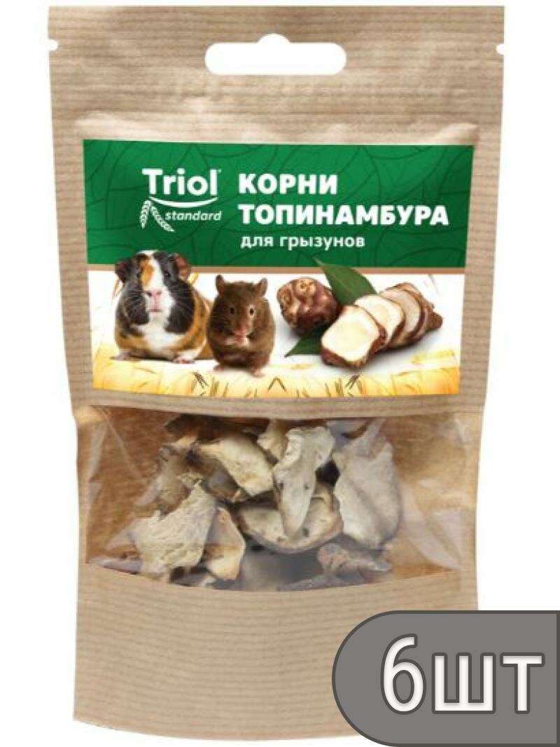 Triol Набор 6 шт Лакомство Standard для грызунов, корни топинамбура, 20 гр 0.12 кг