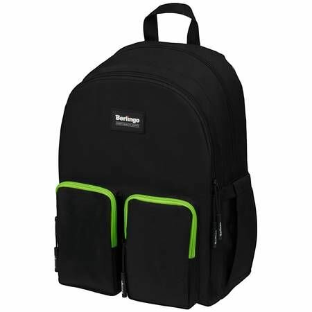 Рюкзак Color blocks "Black green" 39*28*17см. 2 отделения, 4 кармана 08097 Berlingo