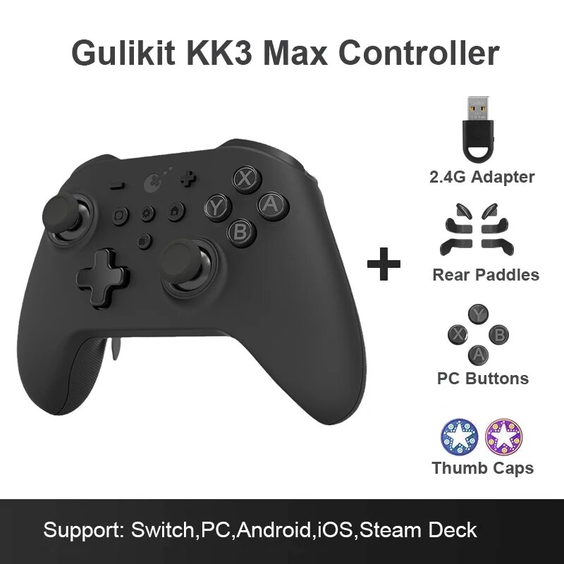 GuliKit KK3 Max контроллер Black для Switch, PC, Android, iOS, Steam Deck
