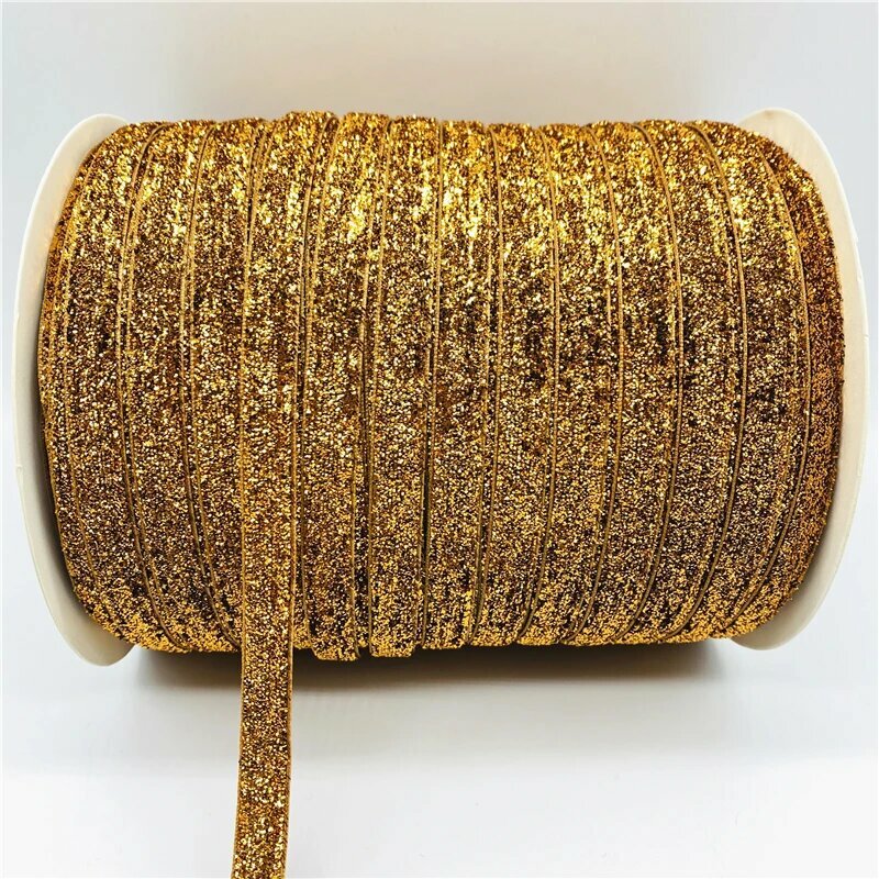 Лента золотистая блестящая 6 мм x 5 ярдов