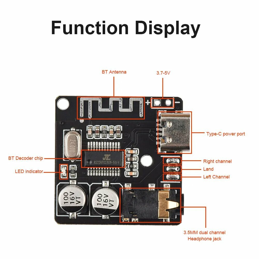 Gaqqee Bluetooth Аудио Декодер VHM-314, Цвет: A Advanced Chip — фото 1