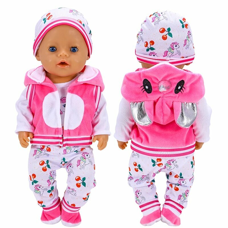 Кукольные наряды с единорогом для кукол Baby Born, 5 шт. Розовый, Красный, Rose Red