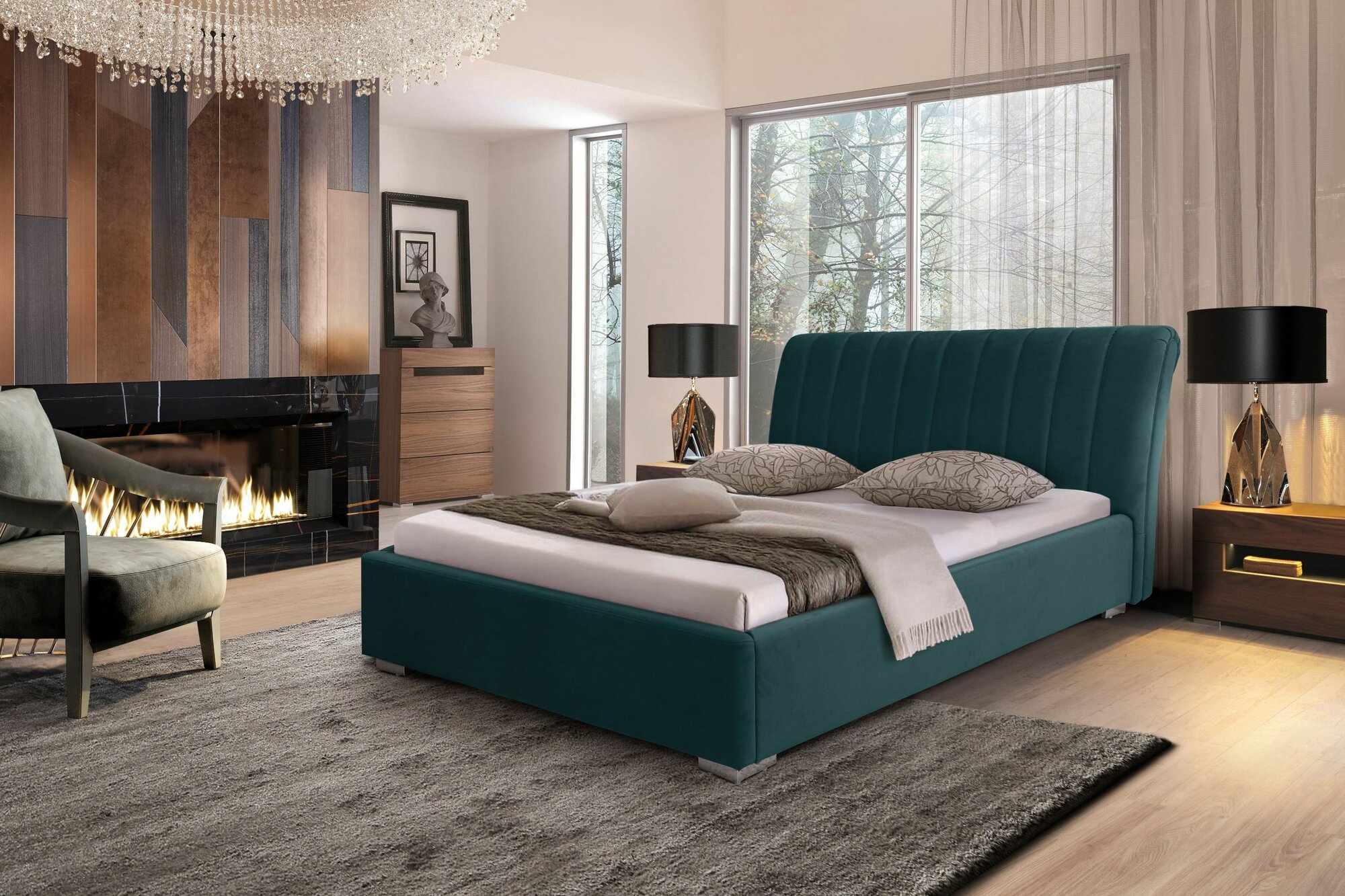 Кровать с подъемным механизмом "Джулия 2", 160х200 см (Velutto 20)