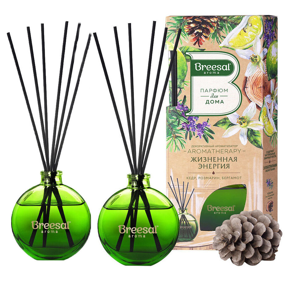 Аромадиффузор с палочками Breesal AromathErapy Жизненная энергия 70 мл (2 шт.)