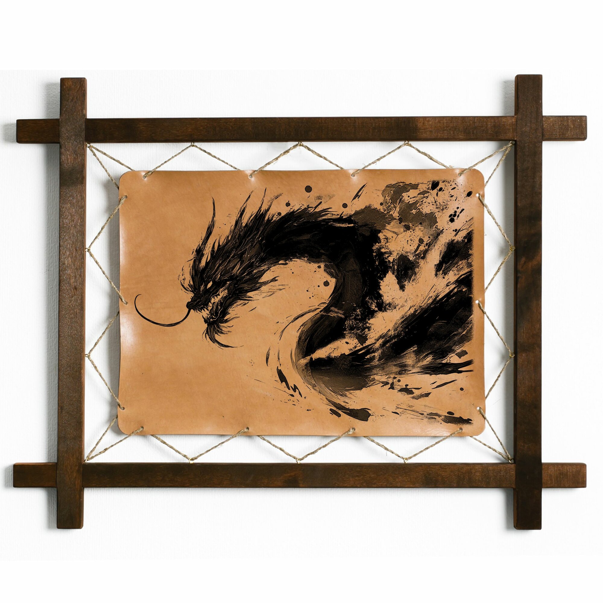 Картина интерьерная из кожи "Дракон №1", BoomGift