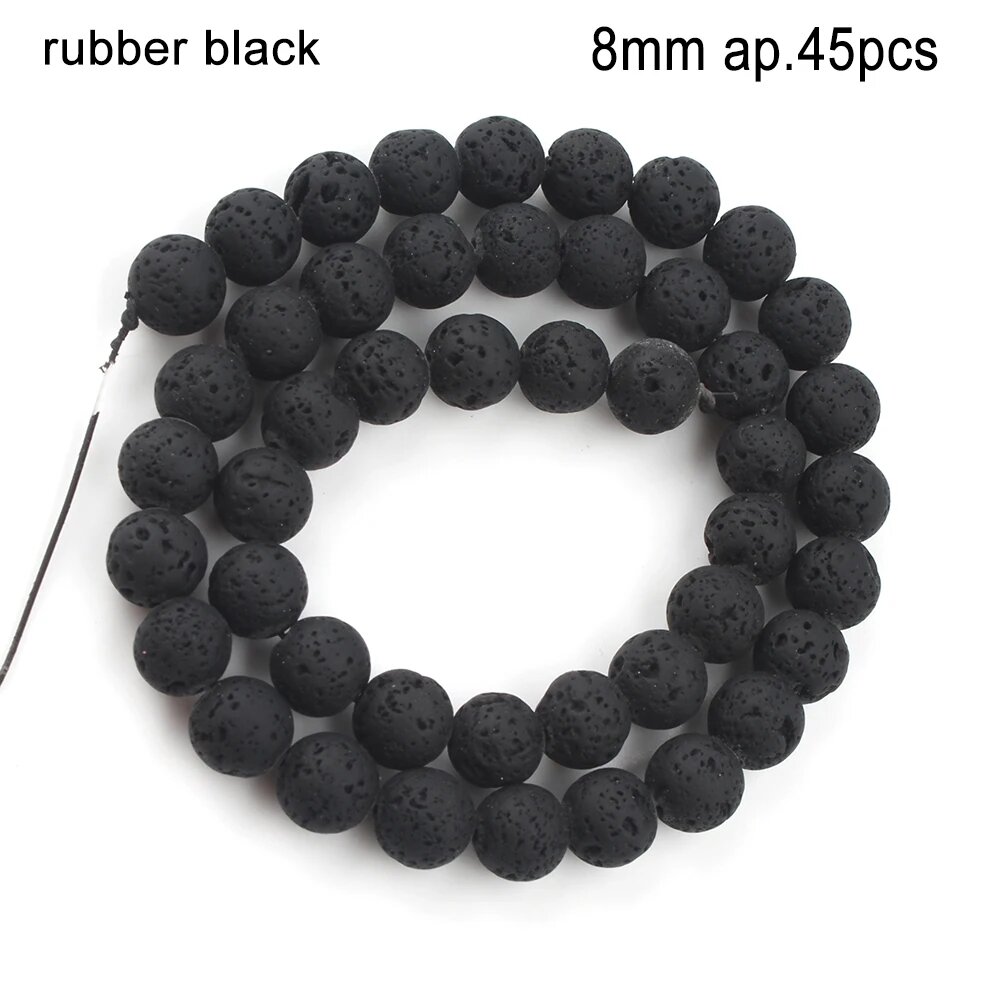 Бусины из черной вулканической лавы nociuciu Черный, style 4-8mm