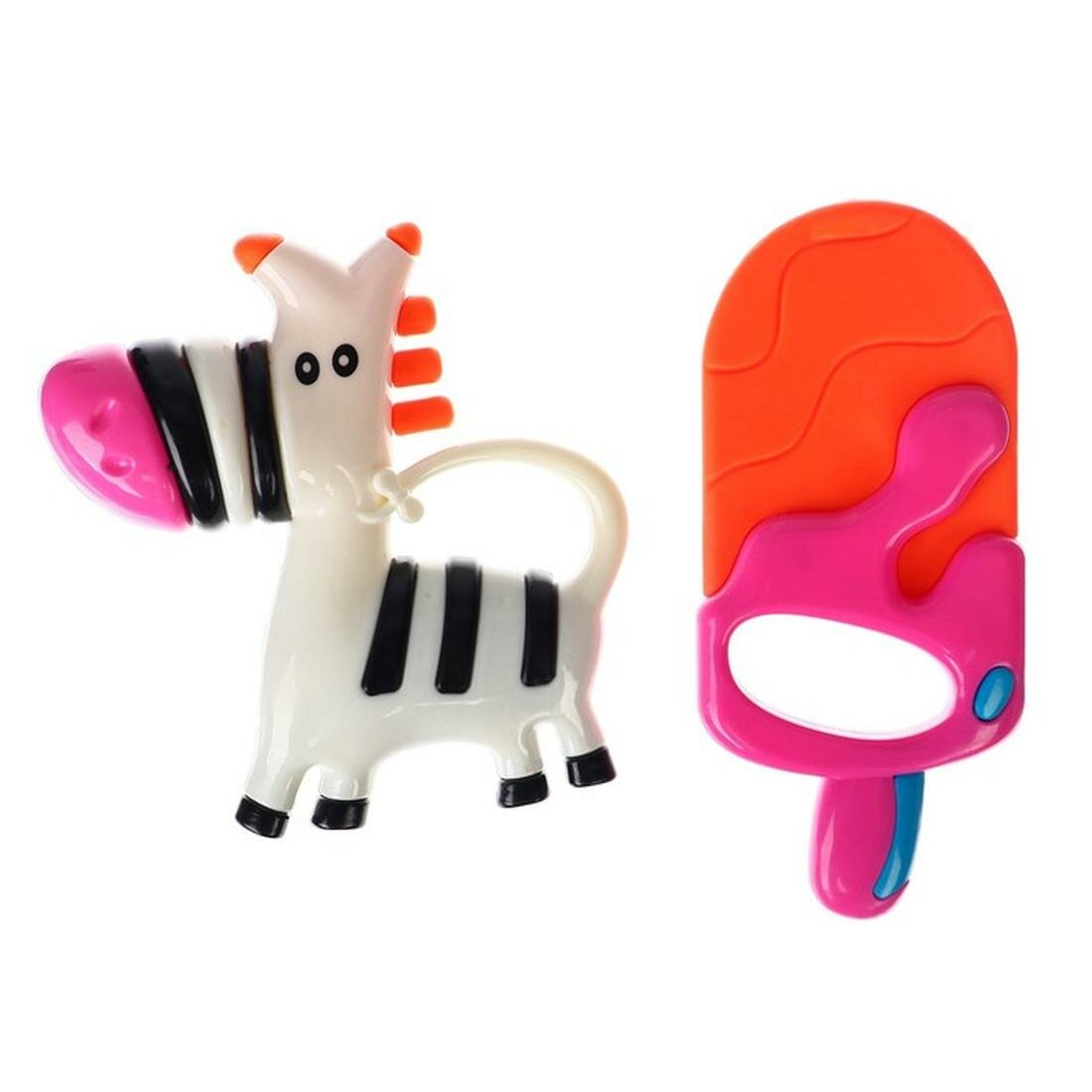 Набор погремушек Крошка Я "Зебра и эскимо", 2 шт. в комплекте