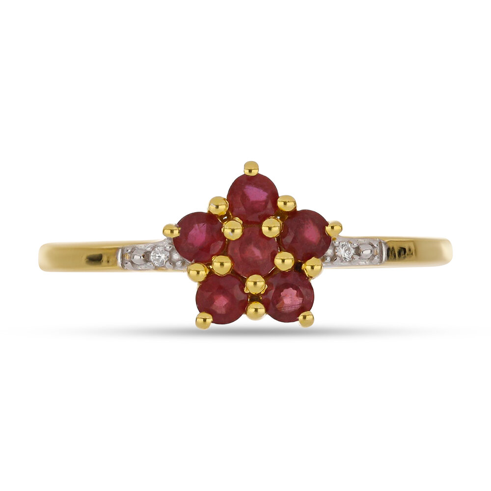 Кольцо тонкое, серебро, 925 проба, фианит, рубин