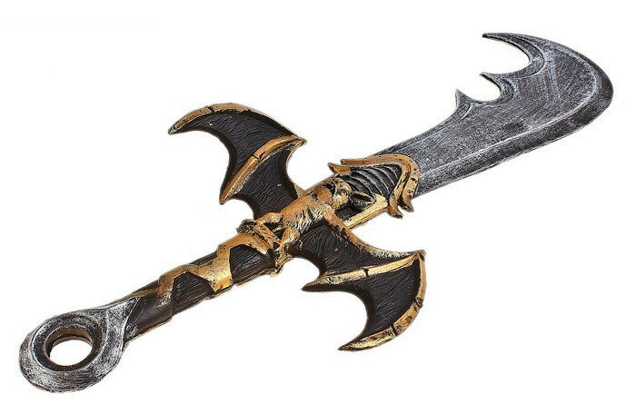 Сабля "Летучая мышь" серебристый каучук, длина 65 см