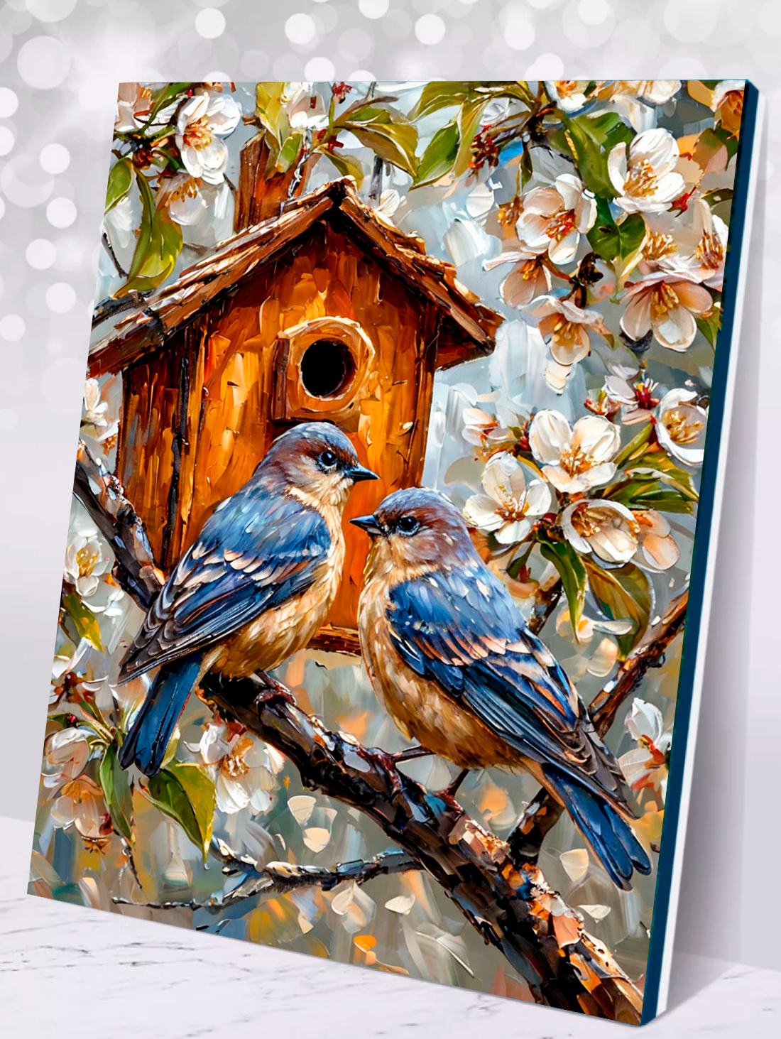 Картина по номерам "Птички в саду" 40х50 см, хлопковый холст на подрамнике, акрил, Hobby Home