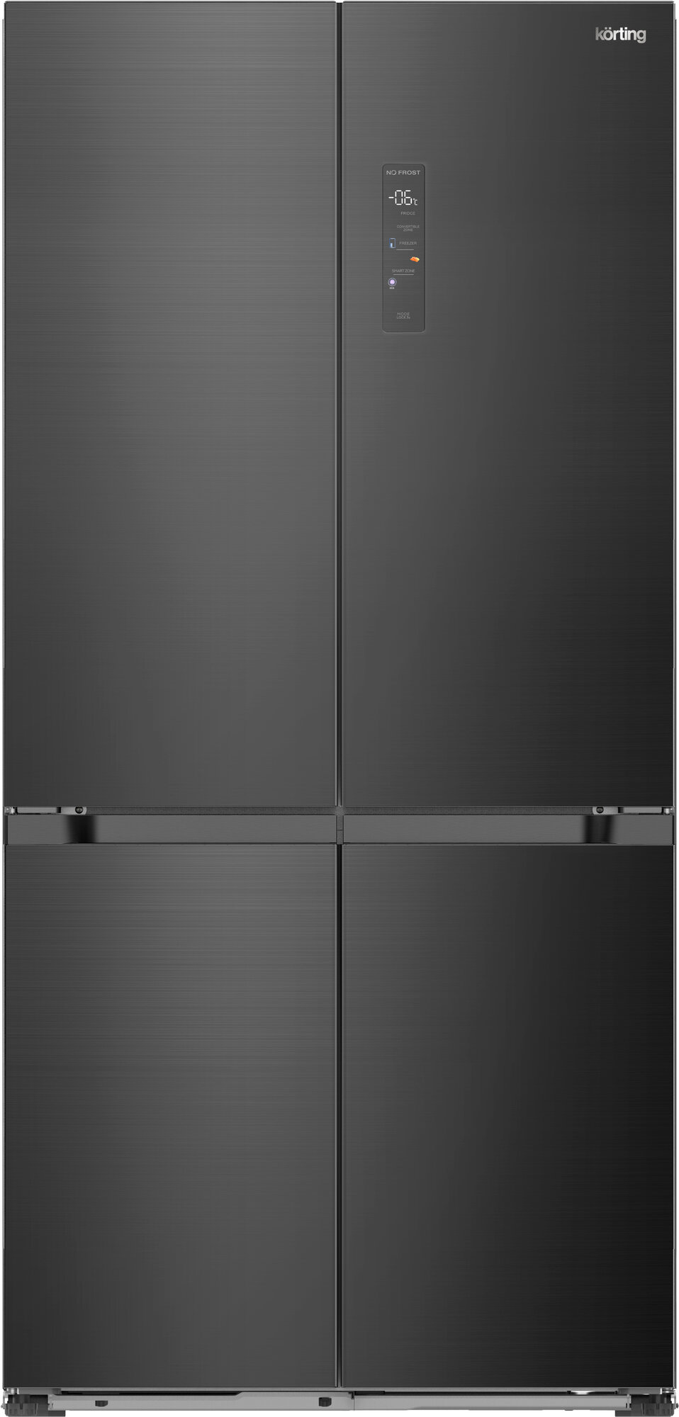 Четырехдверный холодильник Korting KNFM 94899 XN ширина 91 см, объем 503 л, No Frost, A+, черная нержавеющая сталь