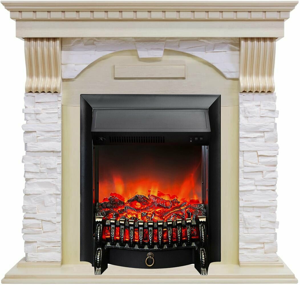 Камин электрический Royal Flame Dublin SL сланец крем с очагом Fobos (электрокамин)