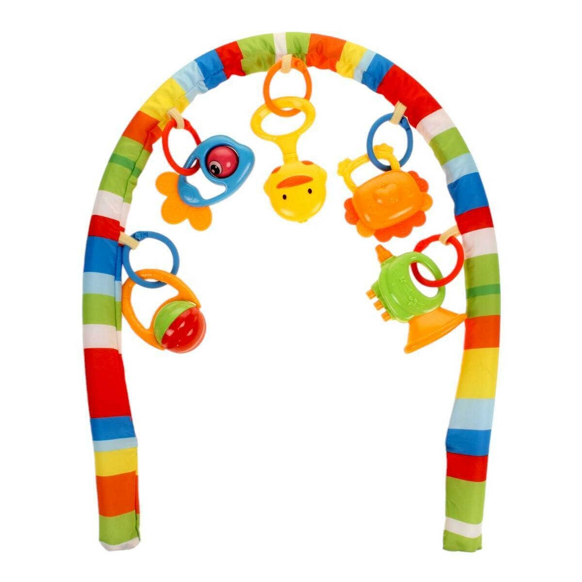 Коврик развивающий детский с дугами, 47,5х51см, пластик/текстиль