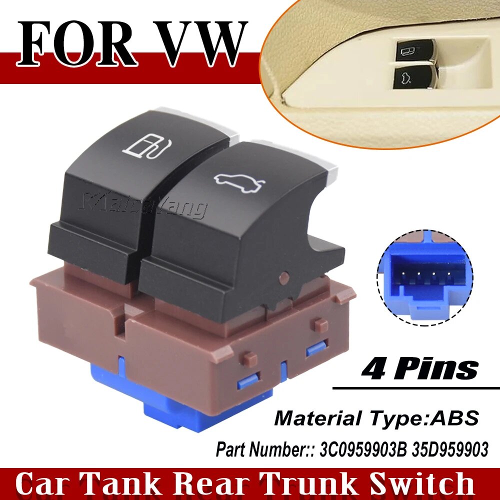 35D959903 Переключатель бензобака Крышка масляного бака Ключ открывания двери багажника Кнопка багажника подходит для VW Passat B6 B7 CC Jetta EOS 3C0959903B