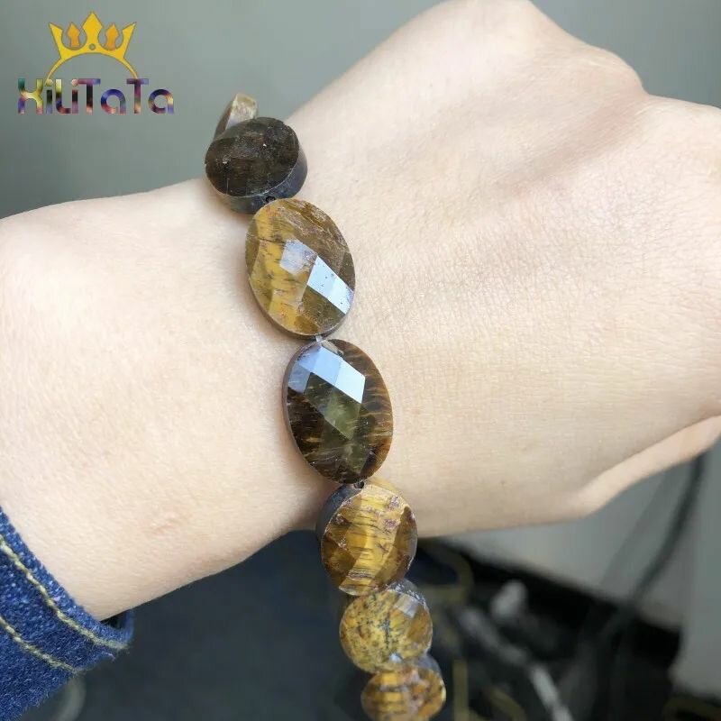 Бусины Тигровый Глаз огранка Овал 17х13х6мм 11 бусин