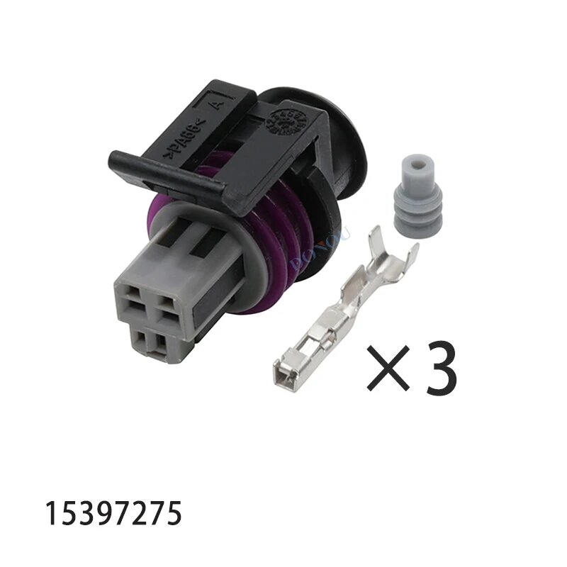 15397275 Разъем типа Delphi с 3 отверстиями, разъем жгута проводов датчика дроссельной заслонки, водонепроницаемая быстроразъемная вилка 15397275