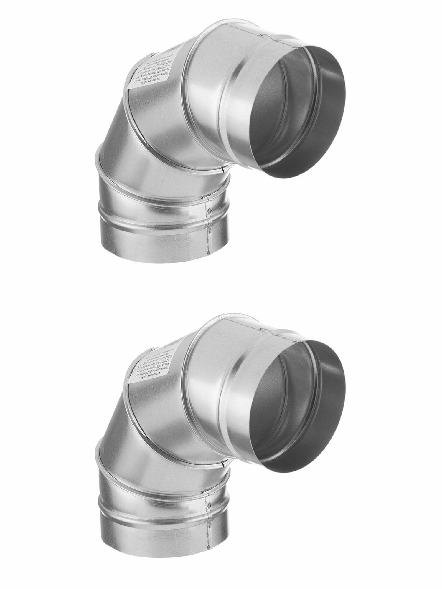 Отвод для круглых воздуховодов d100 мм на 90 град оцинкованный (2 шт.)