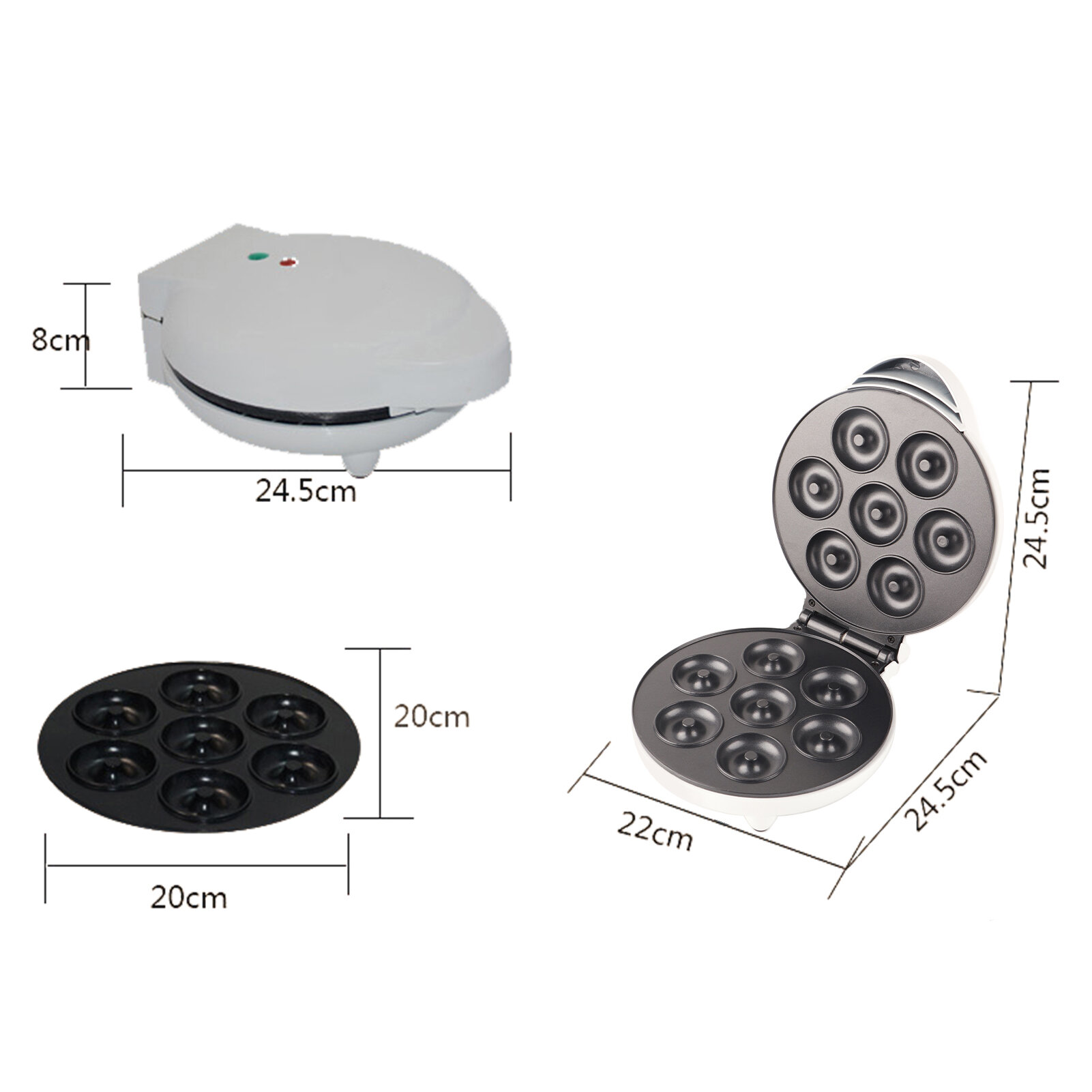 Машина для изготовления пончиков, легко выпускаемая, рассеивание тепла, предотвращает скольжение, портативная электрическая машина для изготовления пончиков, вилка стандарта США, 110 В