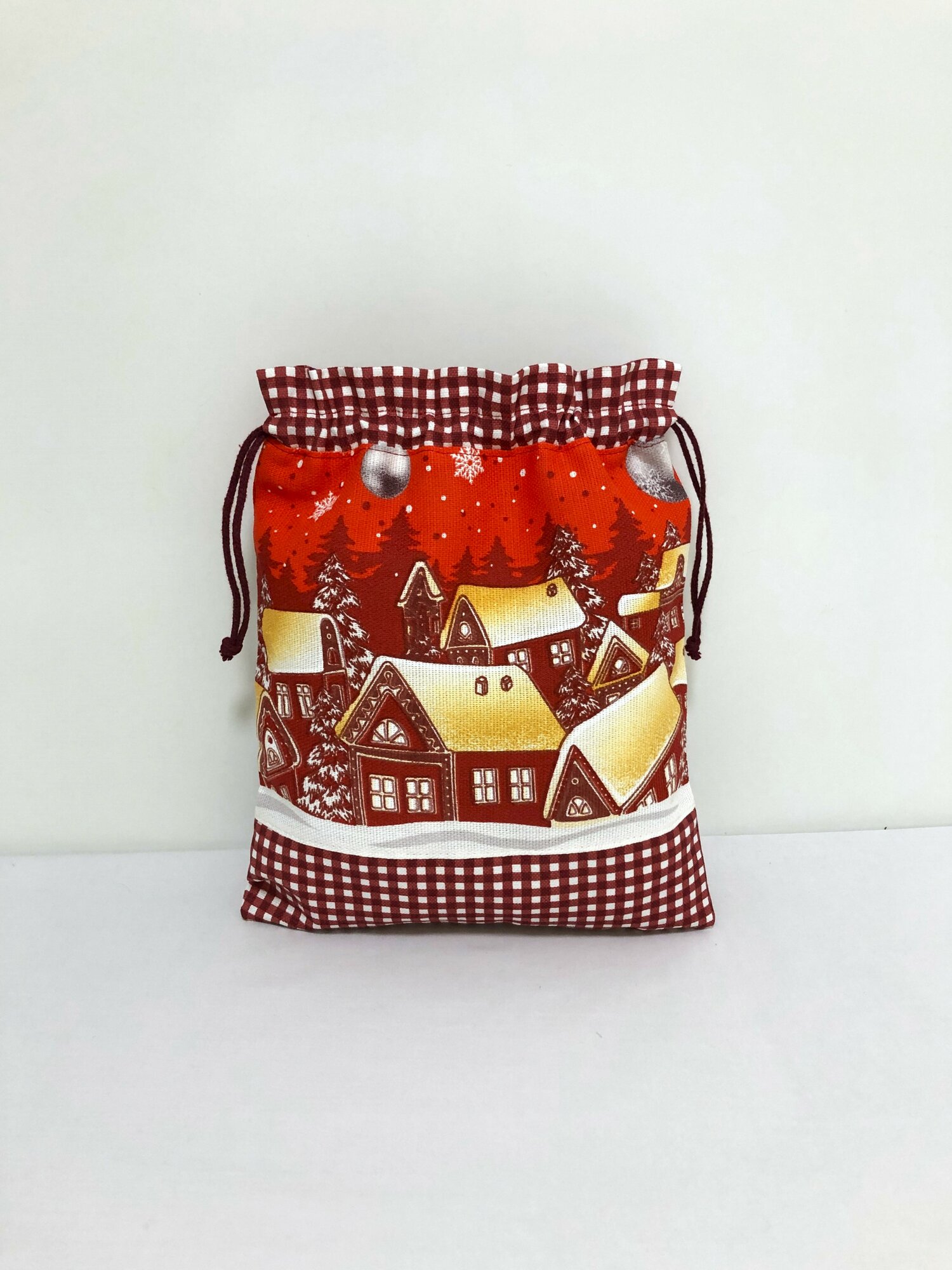 Мешочек из рогожки 25х31 см, -нг23-2, новогодний, для упаковки и хранения