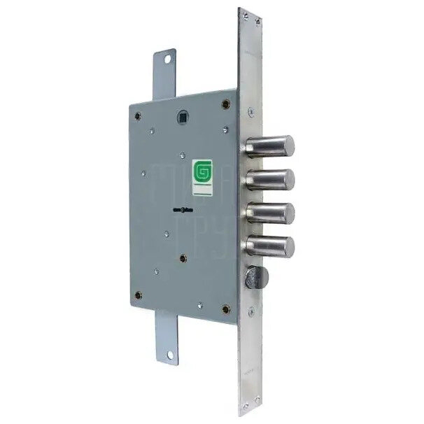 Замок Guardian (Гардиан) врезной сувальдный с защёлкой ЗВ 21.12 Т с тягами (длинный кл. 54 мм) /123:96/ никель