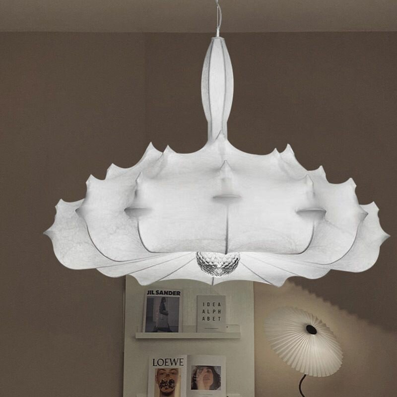 Шелковая Люстра В Стиле Ретро, светодиодная Люстра С Тканевым Абажуром, Подходящая Для Гостиной, Спальни, Обеденного Стола, Украшения Дома.