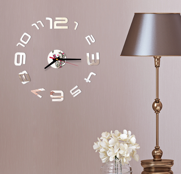 Креативные маленькие настенные часы, самодельные акриловые зеркальные настенные часы-наклейки, часы-беззвучные часы, украшение для дома