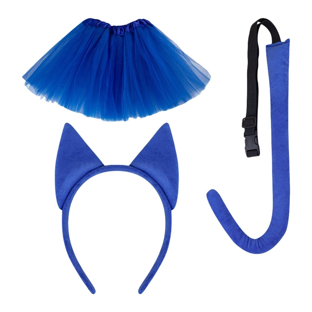 Костюм С Кошачьими Ушками-Газовая Юбка Pete Cat С Пряжкой На Хвосте