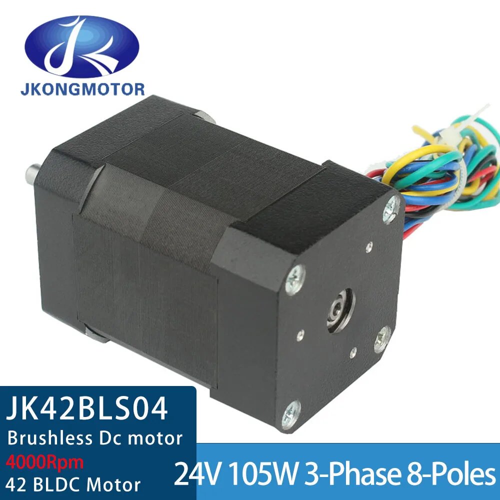 JK42BLS04 24V 4000 об/мин 6.3A 105W 0.25N. m 42 мм BLDC мотор 3-фазный 8-палки квадратной формы с бесщеточным двигателем постоянного тока Низкая Шум зал BLDC мотор