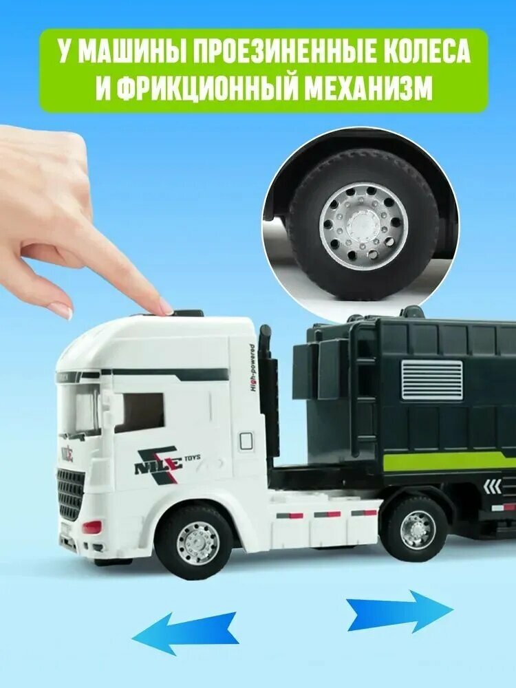 Мусоровоз машинка-игрушка с инерционным механизмом, подарок для мальчиков и девочек
