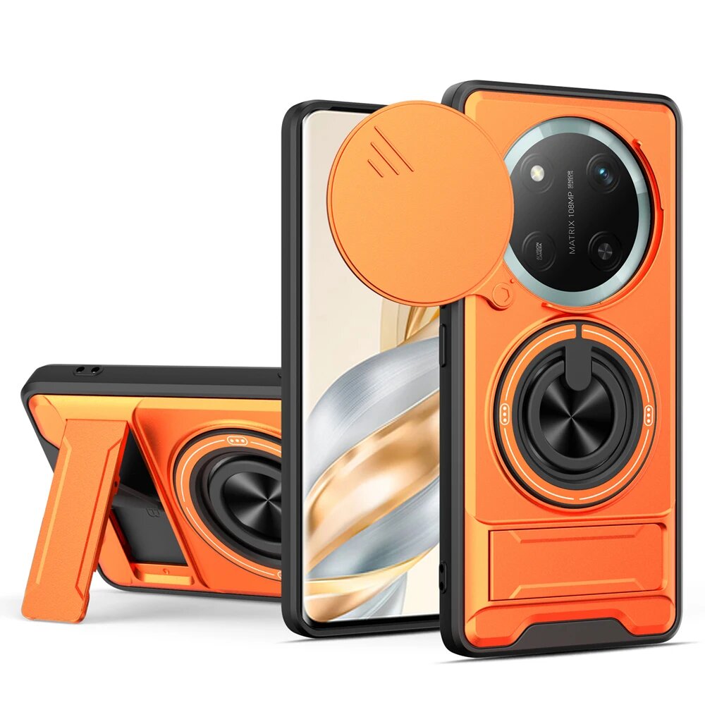 Оранжевый чехол KEYSION для Honor X9c 5G с подставкой