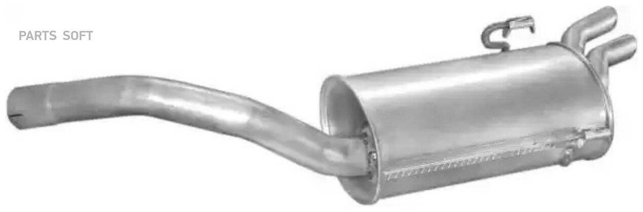 Глушитель задн часть CITROEN: EVASION 94-02, FIAT: ULYSSE 94-02, LANCIA: ZETA 95-02, PEUGEOT: 806 94-02 Polmostrow арт. 07.134