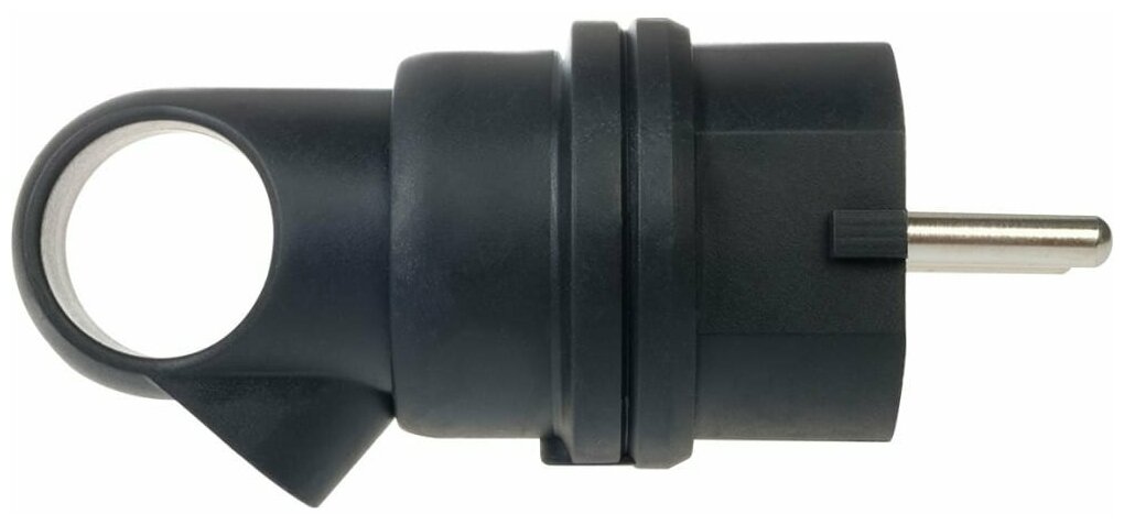 Вилка duwi с заземлением 16A каучуковая 90град с кольцом IP44 черная 27458 2