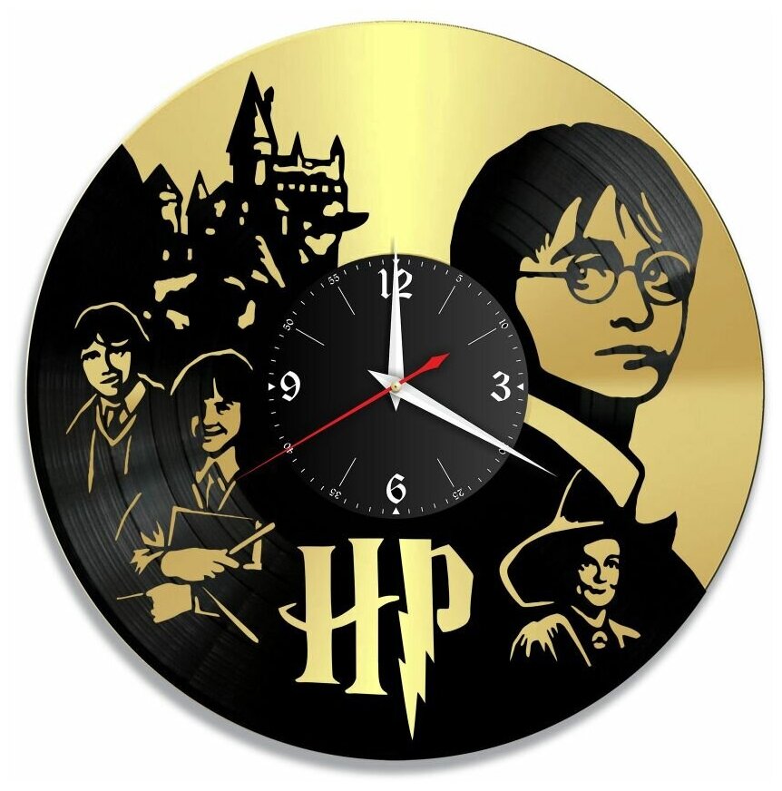 Часы из винила Redlaser "Гарри Поттер, HP, Harry Potter, Гермиона, Гарри, Рональд" VW-10358-1