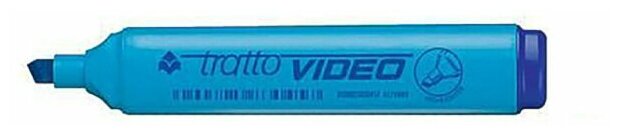 Текстмаркер Tratto Video, чернила на водной основе, 1.0-5.0 мм Голубой, пр-во Италия