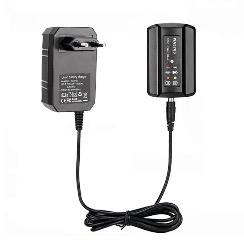 Зарядное устройство WA3760 для литиевых батарей Worx 20V WA3551 WA3572 WA3550 WA3553 WG629 WA3860 WA3760 WA3880 с вилкой европейского стандарта.