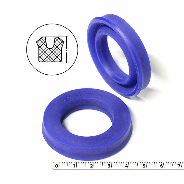 Манжета гидравлическая 32х52х10 (манжета цилиндра 52*32*10) тип UN PU (полиуретан) (упаковка 2 шт.)