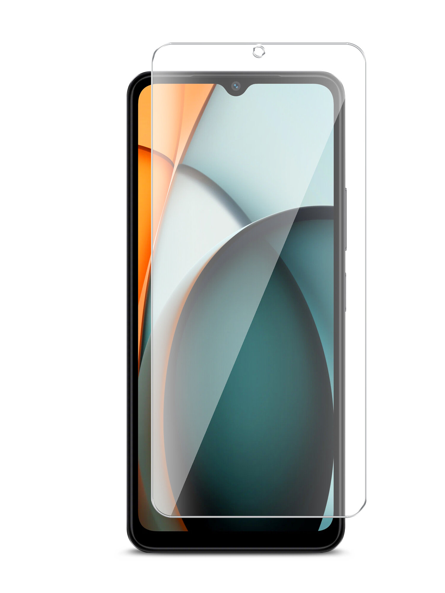 Защитное стекло для Xiaomi Redmi A3 (Ксиоми Редми А3) на Экран, (гибридное: пленка+стекловолокно), прозрачное силиконовая клеевая основа тонкое Hybrid Glass, Miuko