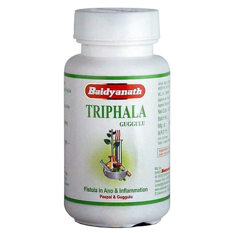 Трифала Гуггул Байдианат (Triphala Guggulu Baidyanath), 80 таблеток