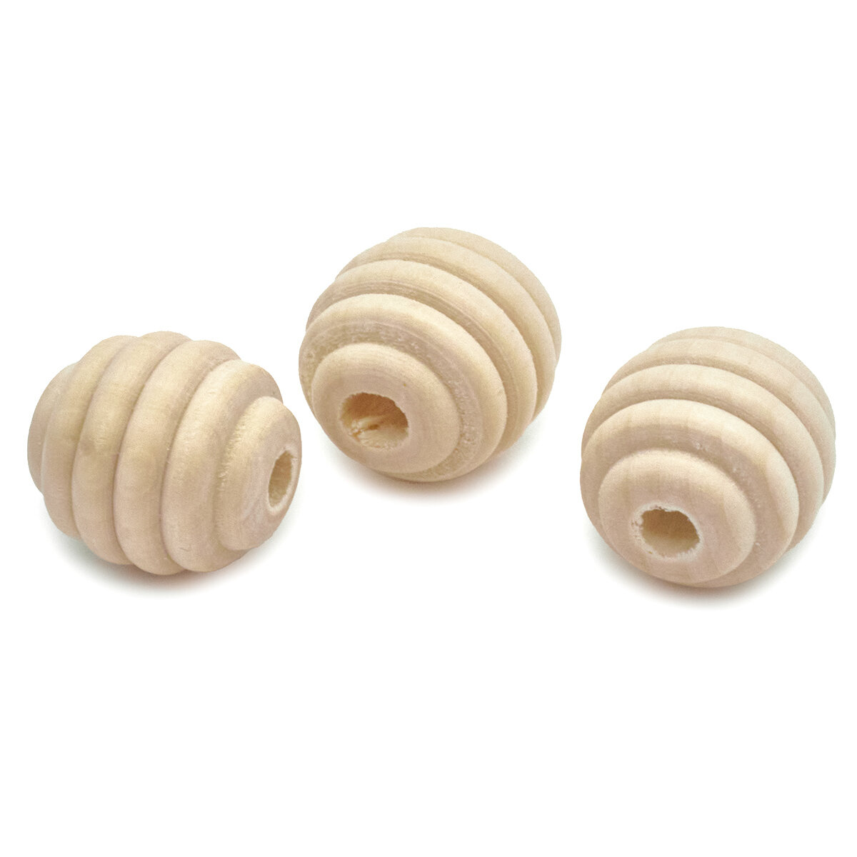 Бусины для рукоделия деревянные неокрашенные с резьбой Улей 20*21 мм, Айрис, 3 шт