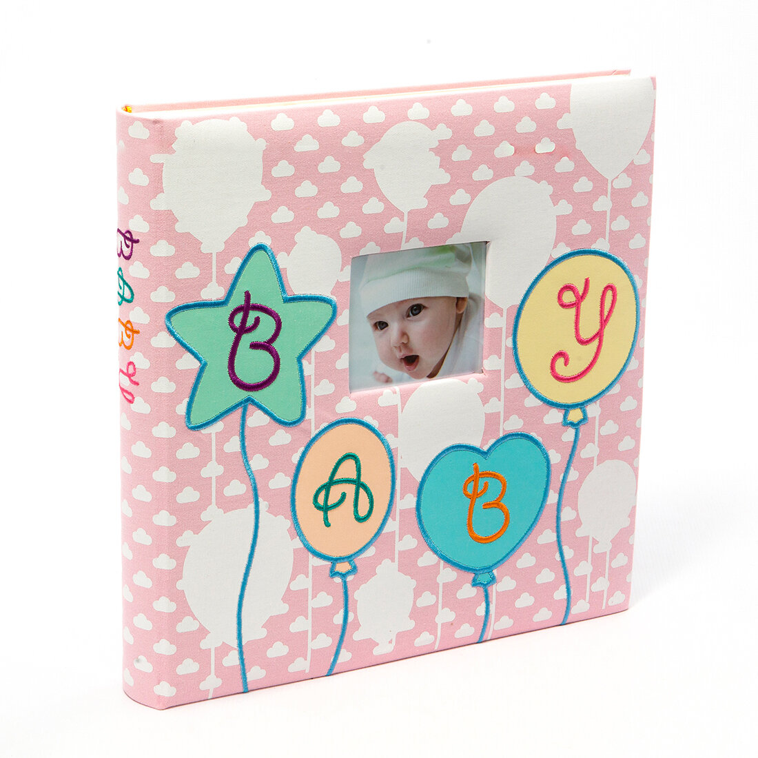Детский фотоальбом, альбом с магнитными листами, 60 страниц 29х32, baby, шарики, розовый GF 4083