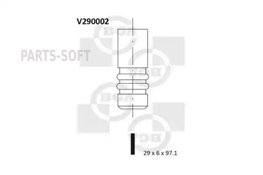 Клапан впускной 29x6x97.2 OPL ASTRA G/OMEGA B/VECTRA B/C/ZAFIRA 2.0-2.2DTI 16V 96-05 IN Bga арт. V290002