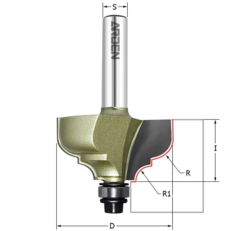 Фреза фасочная (Классика) (нижн. подш.) R=6.35 D=38.1x17.5x60 S=8 ARDEN 311831A
