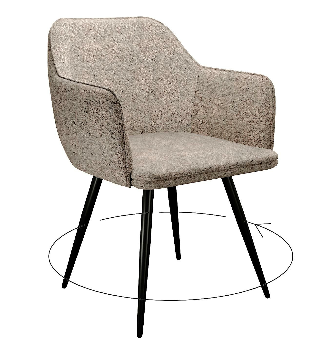 Стул для кухни и офиса DikLine 277 поворотный NS04 CREAM, ножки черные