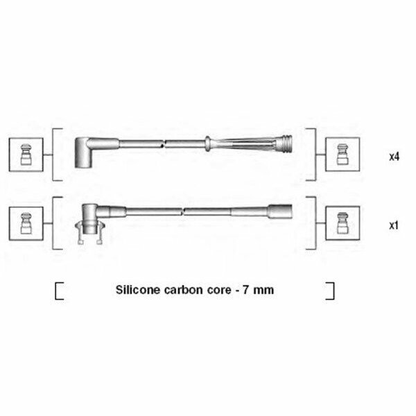 Комплект высоковольтных проводов для автомобиля, MAGNETI MARELLI 941145130710 (1 шт.)