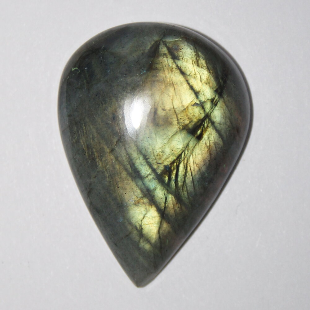 Лабрадор кабошон, натуральный камень, 37х27х4 мм, Мадагаскар, "True Stones"