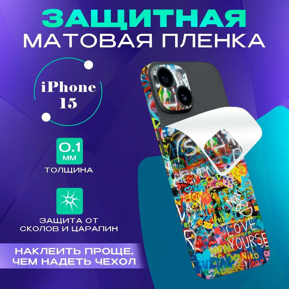 Защитная виниловая самоклеящаяся пленка Айфон 15