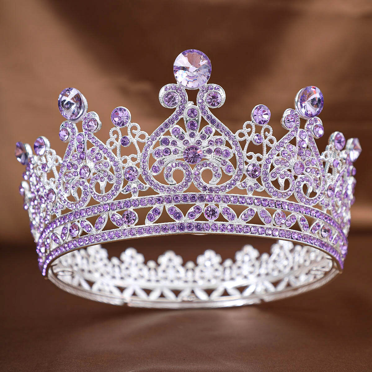 Свадебная корона, серебристо-фиолетовая, сплав, европейский стиль