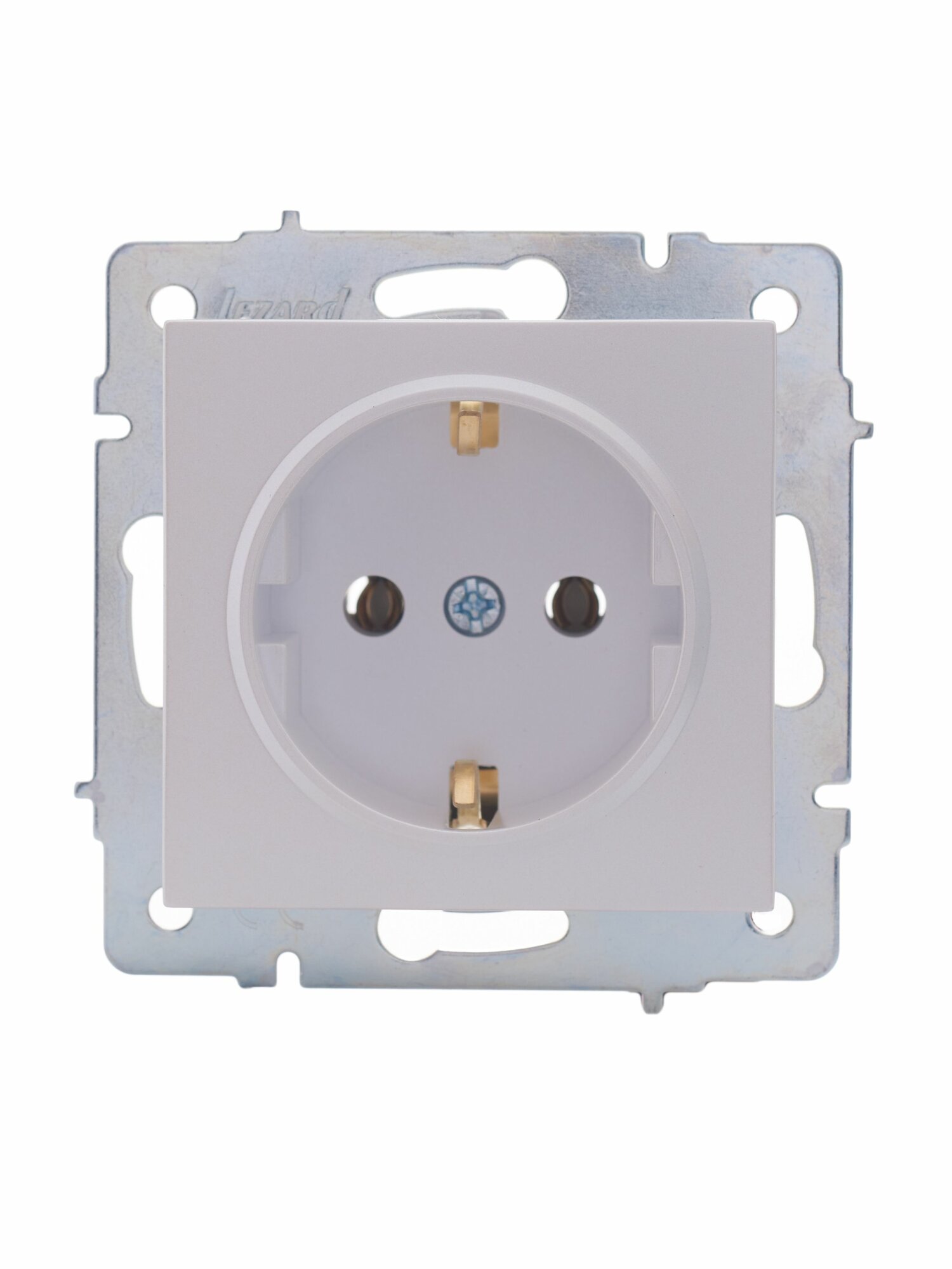 Розетка с заземлением ПБТ жемчужно-белый перламутр VESNA