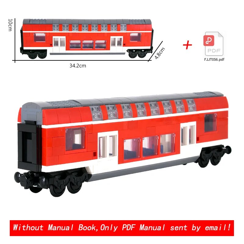 MOC City Creative Idea Поезд из блоков Красный, Set 25